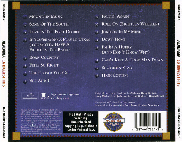 Alabama: 16 Biggest Hits (CD) | CountryObchod.cz - Za málo peněz, hodně ...